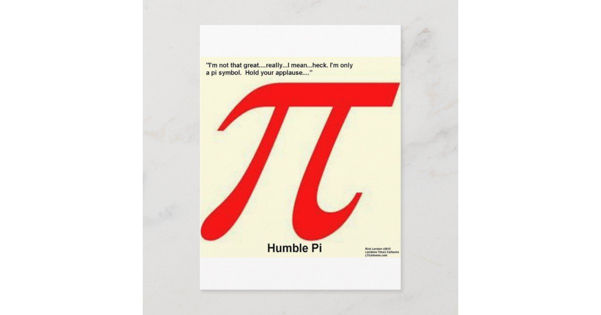 Humble Pi R Square Funny Postcard | Zazzle