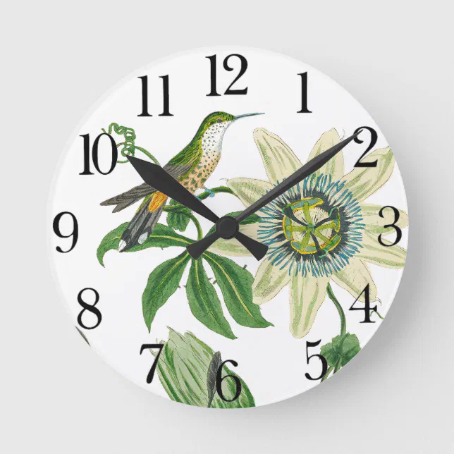 Hummingbird Bird Wildlife Animal Flower Wall Clock | Zazzle