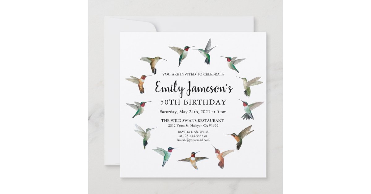 Hummingbirds Birthday Invitation | Zazzle