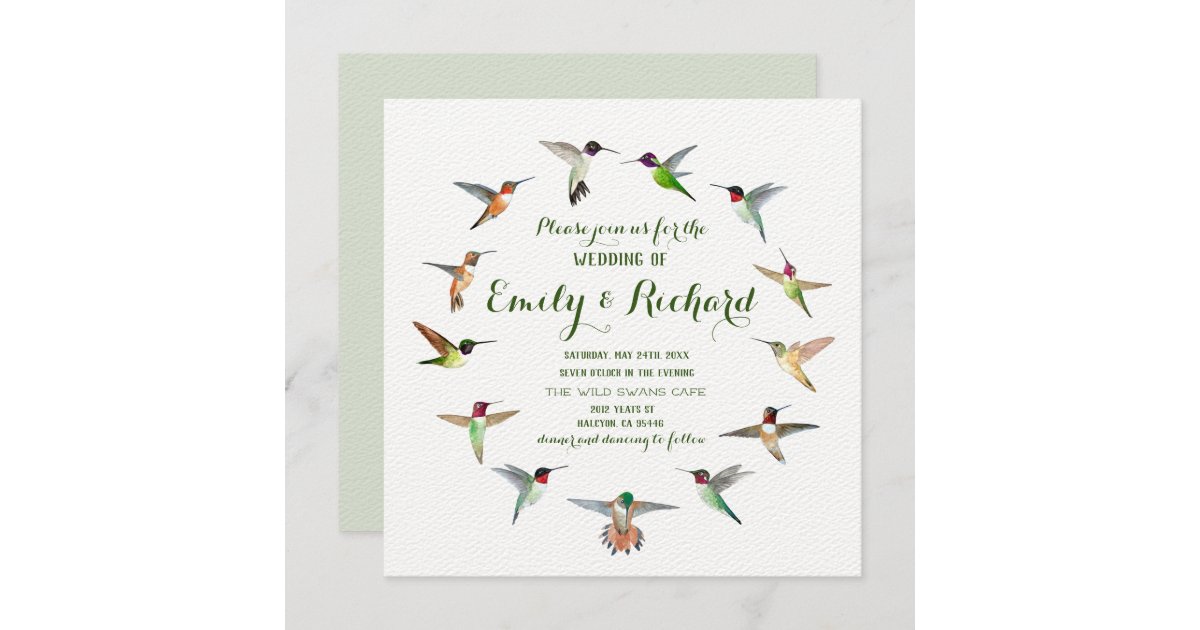 Hummingbirds Wedding Invitation | Zazzle
