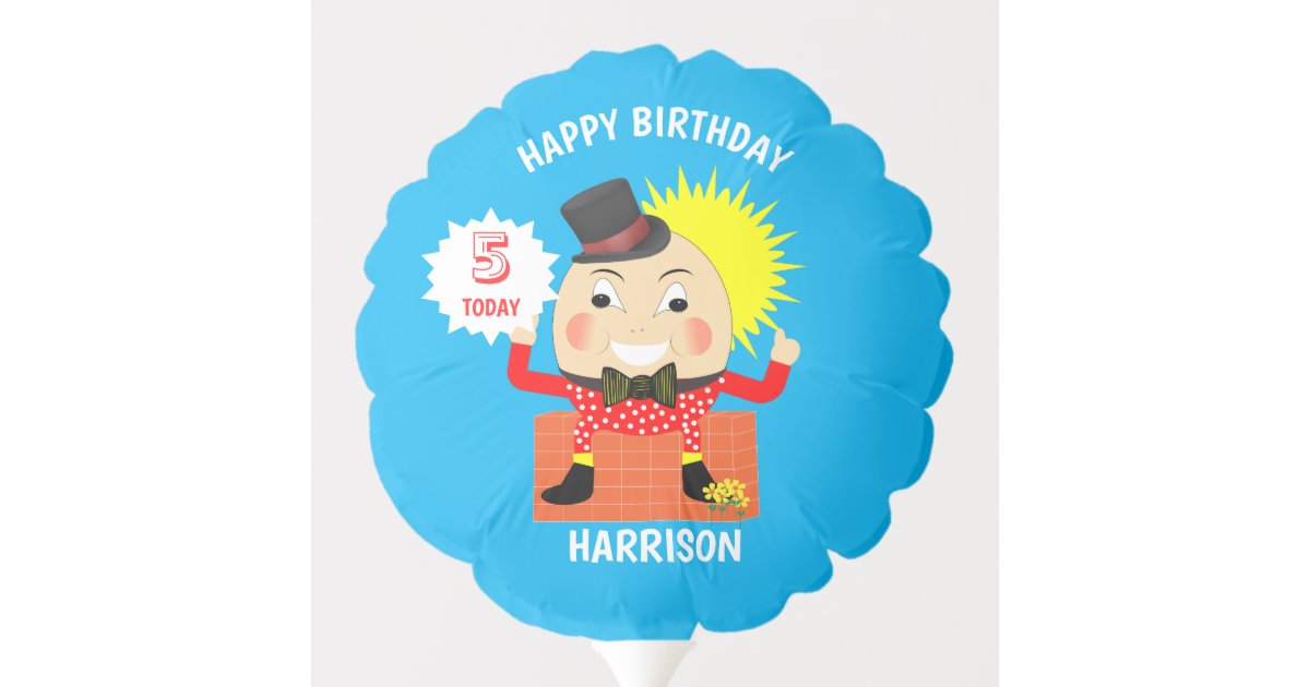 Humpty Dumpty Cute Personalised Birthday Balloon | Zazzle
