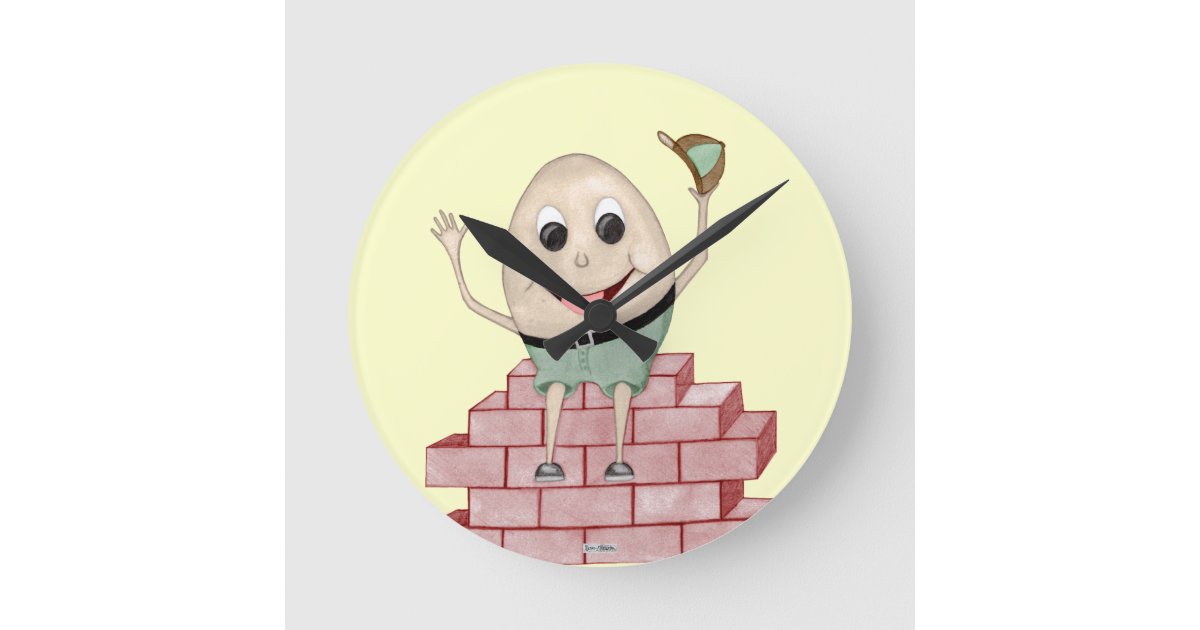 Humpty Dumpty Round Clock | Zazzle