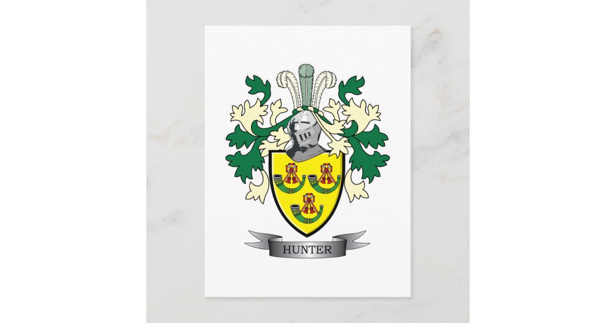Hunter Family Crest Coat of Arms Postcard | Zazzle