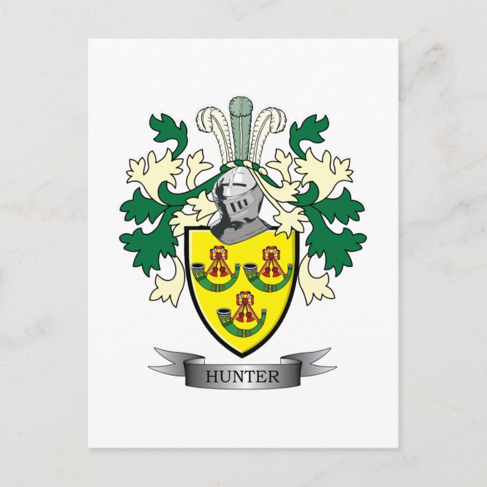 Hunter Family Crest Coat of Arms Postcard | Zazzle.co.uk