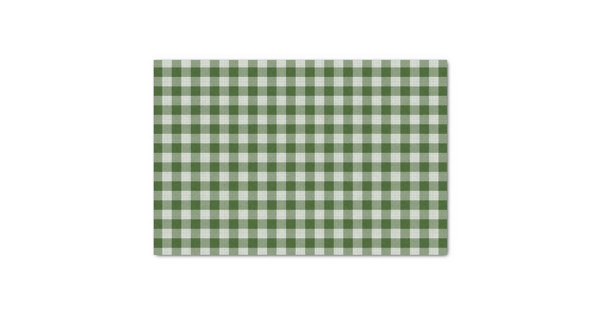 Hunter Green Gingham Plaid Tissue Paper | Zazzle