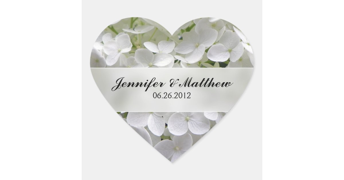 Hydrangea Heart Wedding Sticker | Zazzle
