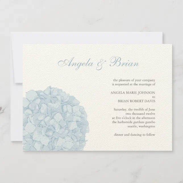 Hydrangea Wedding Invitation | Zazzle