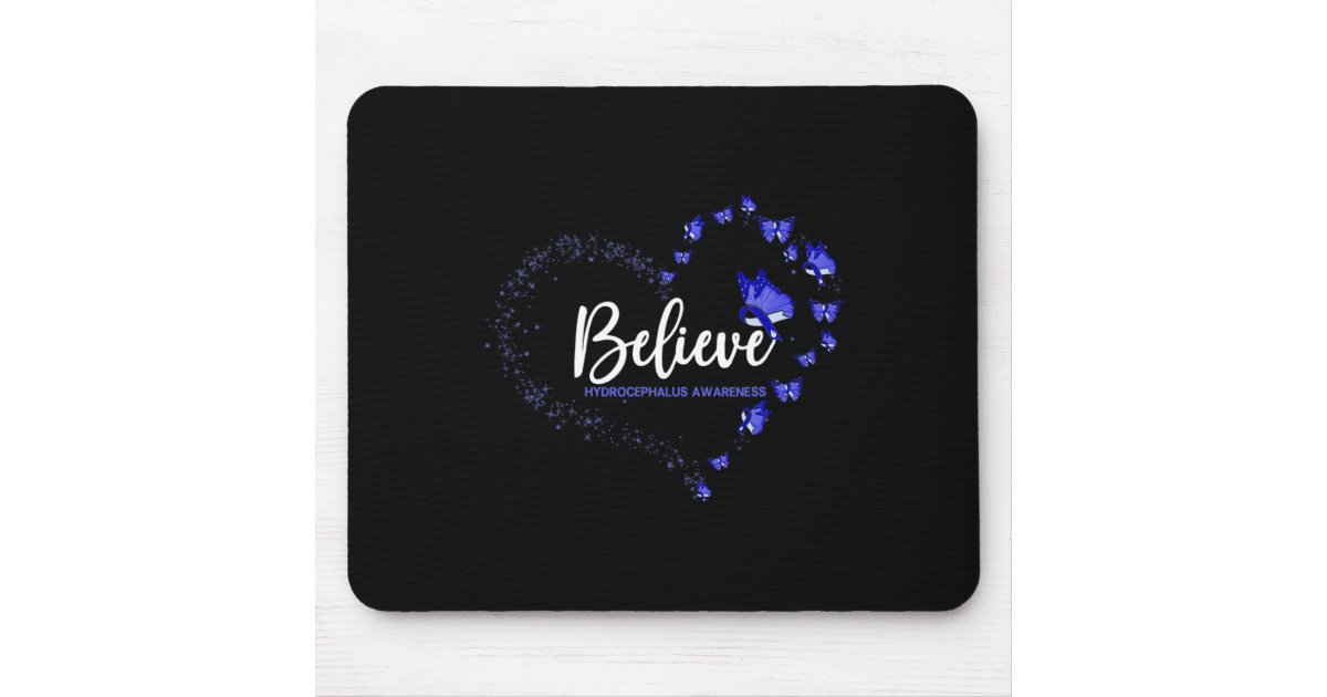 Hydrocephalus Awareness Butterfly Believe Mouse Mat | Zazzle