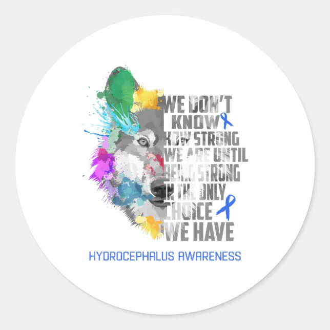 Hydrocephalus Awareness Ribbon Support Gifts Classic Round Sticker | Zazzle
