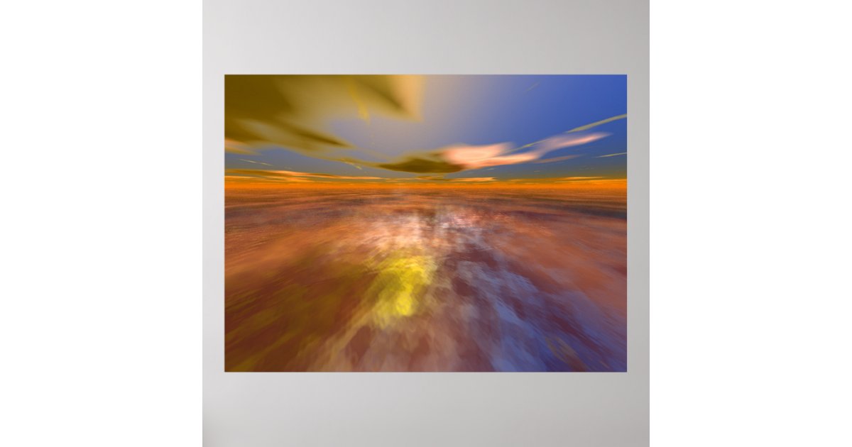 HYPERION WORLD, ALIEN SEASCAPE SKY ,CLOUDS Sci-Fi Poster | Zazzle