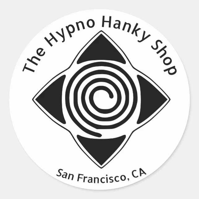 Hypno Hanky Shop Hypnosis Everywhere Logo Sticker | Zazzle