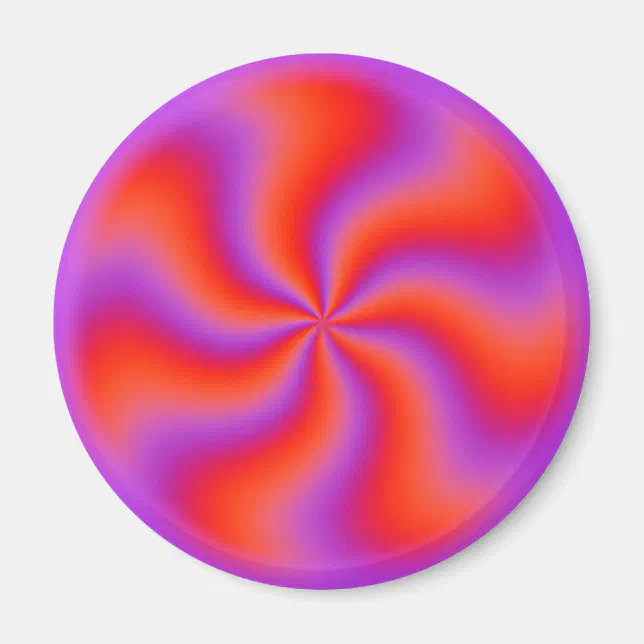 Hypnotic Spiral Optical Illusion Funny Neon Magnet | Zazzle
