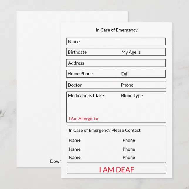 I am deaf in case of emergency for kids and adult Holiday Card | Zazzle