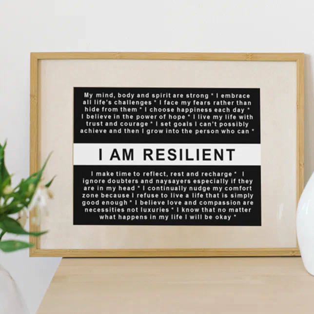 I AM RESILIENT Poster to Inspire and Motivate You | Zazzle