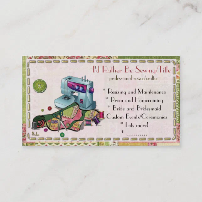 I Am Woman Hear Me Sew Business Card | Zazzle