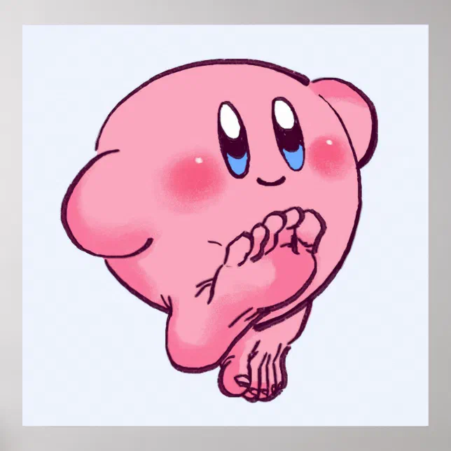 I draw that kirby with feet meme Extremely cursed Poster | Zazzle