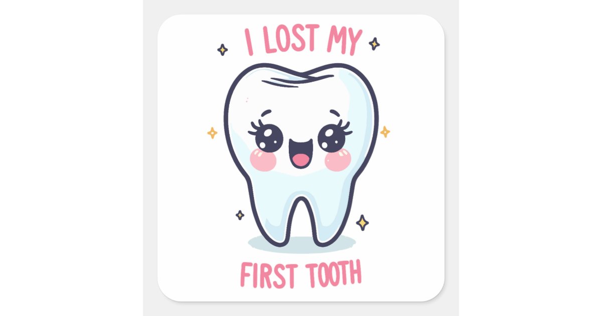 I Lost My First Tooth, 1st Tooth Adventure Square Sticker | Zazzle