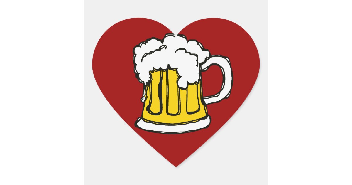 I love Beer! Heart Sticker | Zazzle