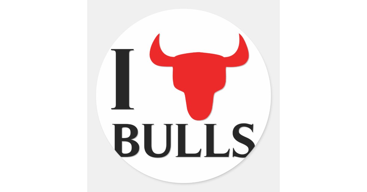 I Love Bulls Classic Round Sticker | Zazzle