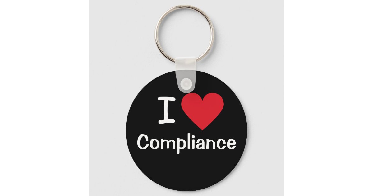 I Love Compliance I Heart Compliance Officer Gift Key Ring | Zazzle