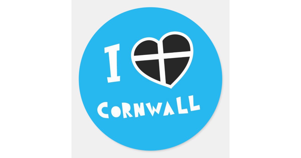 I love Cornwall Classic Round Sticker | Zazzle