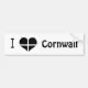 I Love Cornwall Kernow St Piran Flag Heart Design Bumper Sticker | Zazzle
