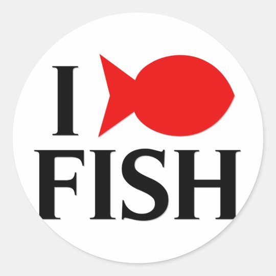 I Love Fish Classic Round Sticker | Zazzle.co.uk