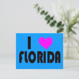 I Love Florida postcard | Zazzle