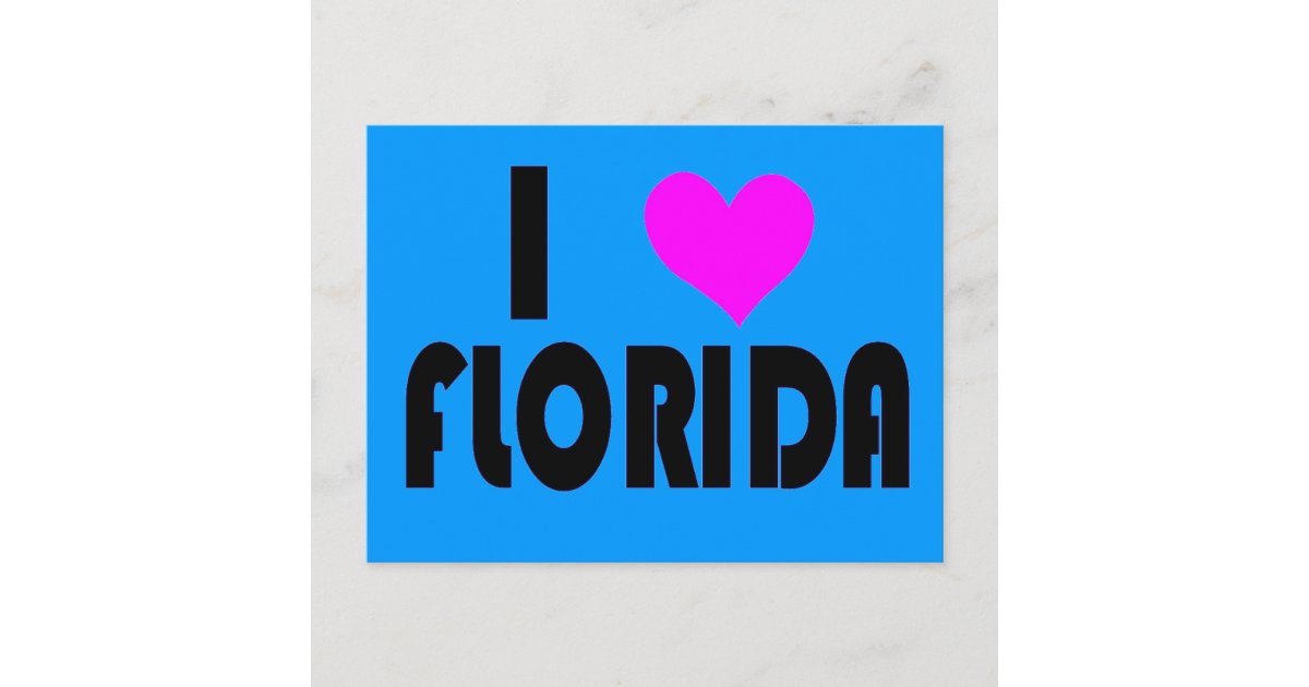 I Love Florida postcard | Zazzle