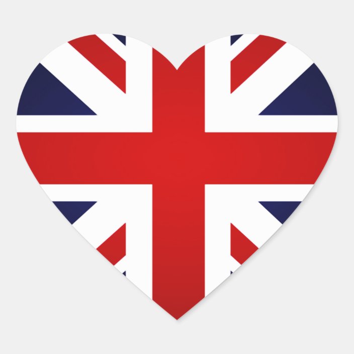 I Love Great Britain - Union Jack British flag Heart Sticker | Zazzle.co.uk