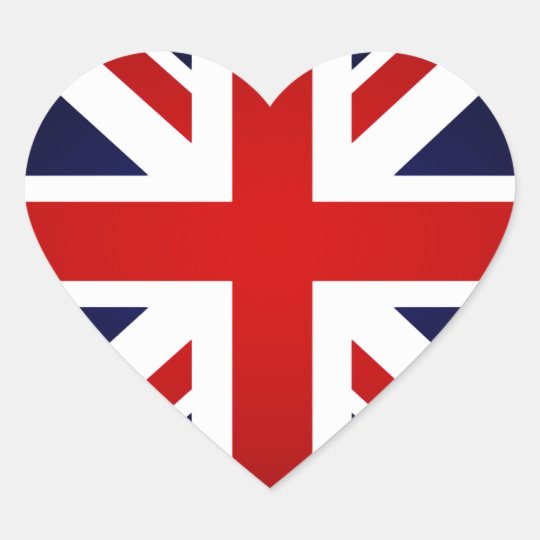 I Love Great Britain - Union Jack British flag Heart Sticker | Zazzle.co.uk