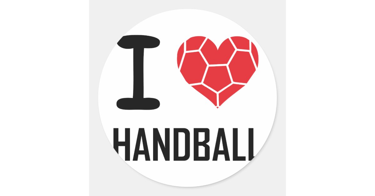 I love handball classic round sticker | Zazzle