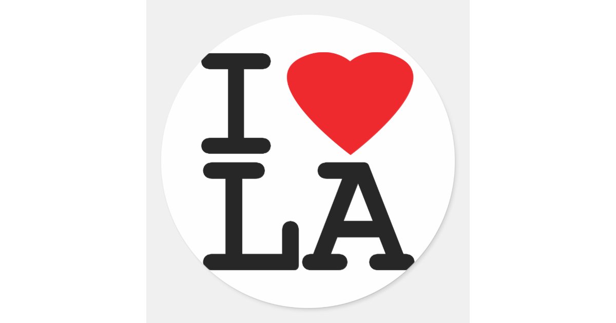 I Love Heart LA Classic Round Sticker | Zazzle