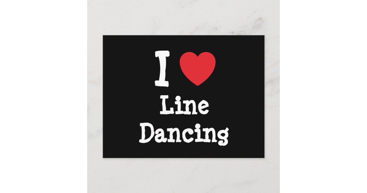 I love Line Dancing heart custom personalised Postcard | Zazzle