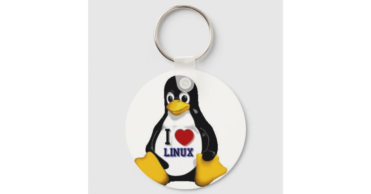 I Love Linux Key Ring | Zazzle