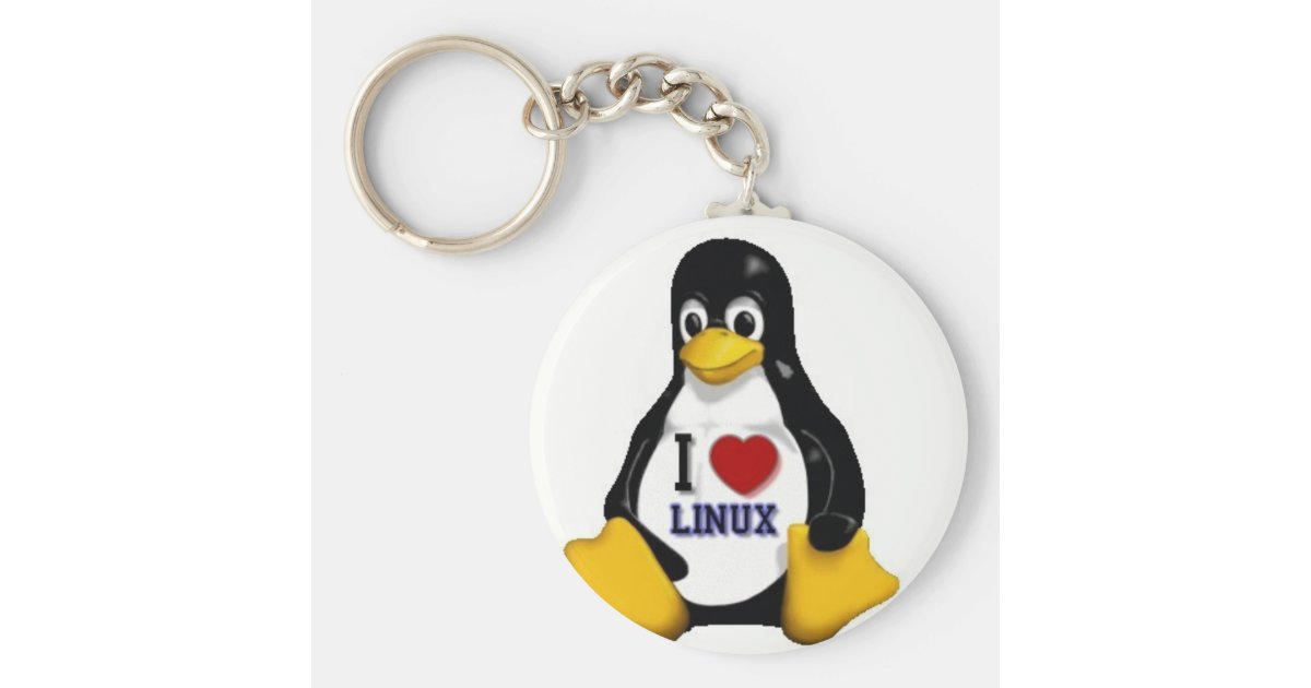 I Love Linux Key Ring | Zazzle