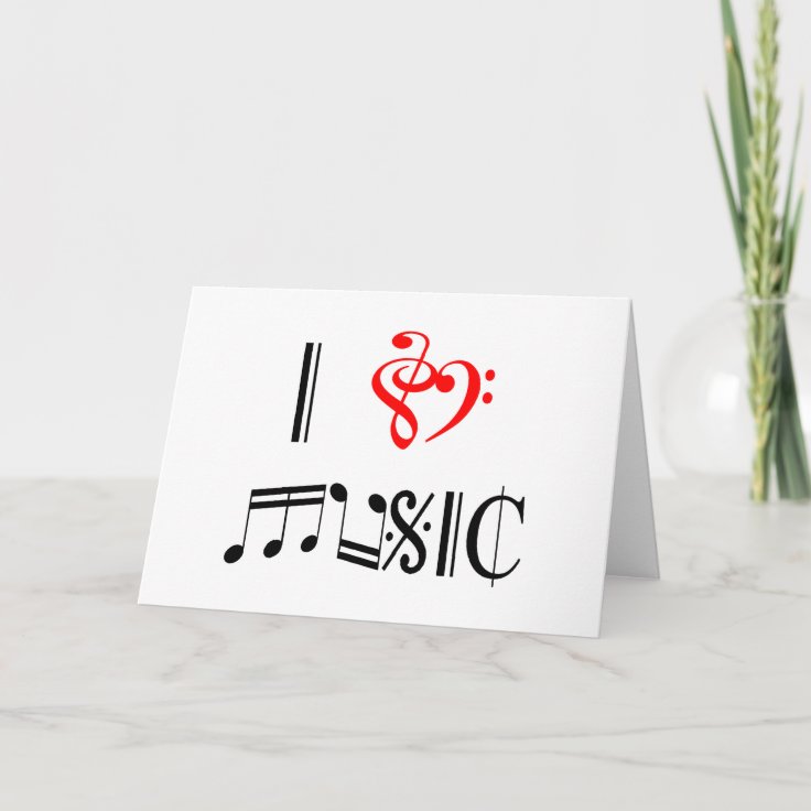 I Love Music Card | Zazzle