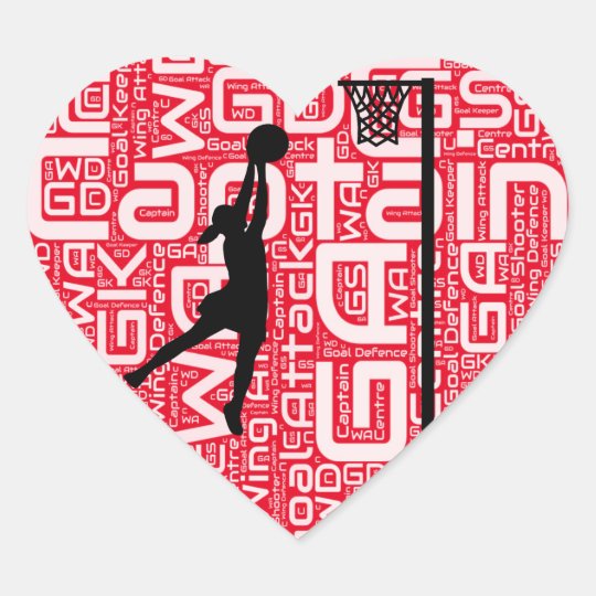I Love Netball Design Heart Sticker | Zazzle.co.uk