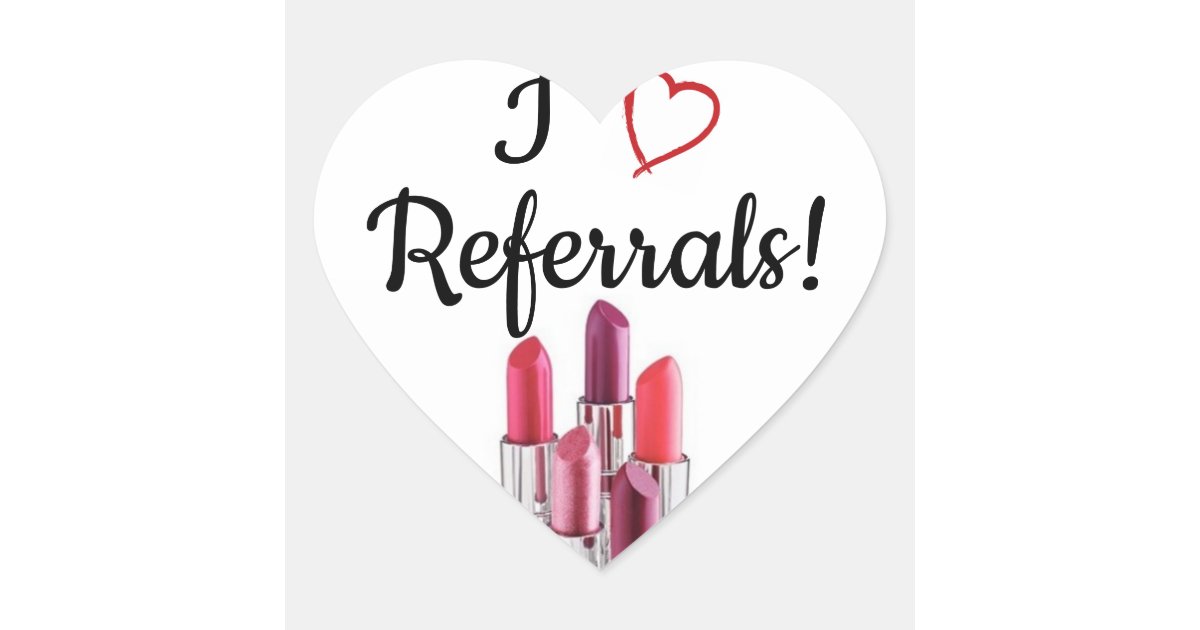 I Love Referrals Heart Shaped Sticker | Zazzle