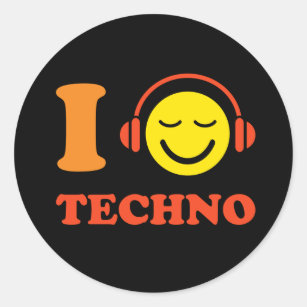 I Love Techno Stickers & Labels | Zazzle UK