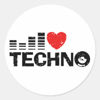 I Love Techno Stickers | Zazzle.co.uk