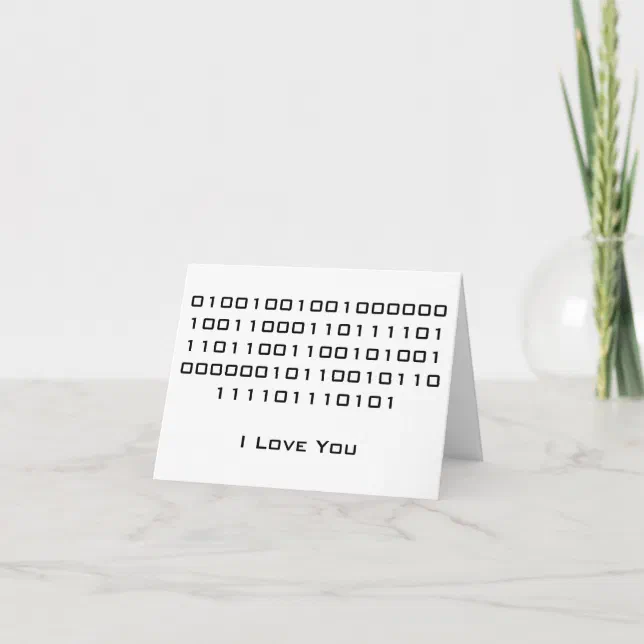 "I Love You" in Binary Code Card | Zazzle