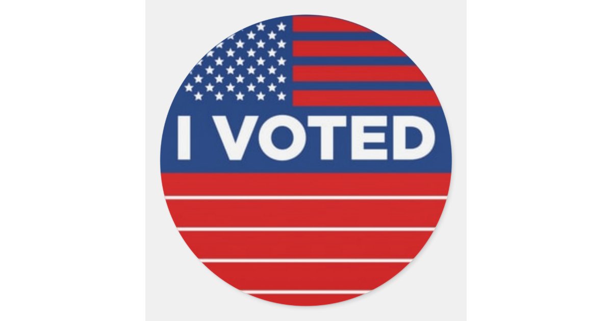 I VOTED Red White and Blue Vote Political Classic Round Sticker | Zazzle