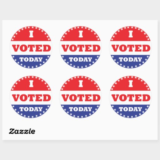 Vote Stickers Top View Of I Voted Today Stickers And American Flag On ...