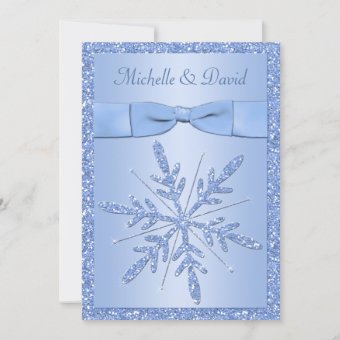 Ice Blue Snowflakes Wedding Invitation | Zazzle