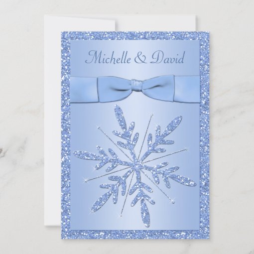 Ice Blue Snowflakes Wedding Invitation | Zazzle