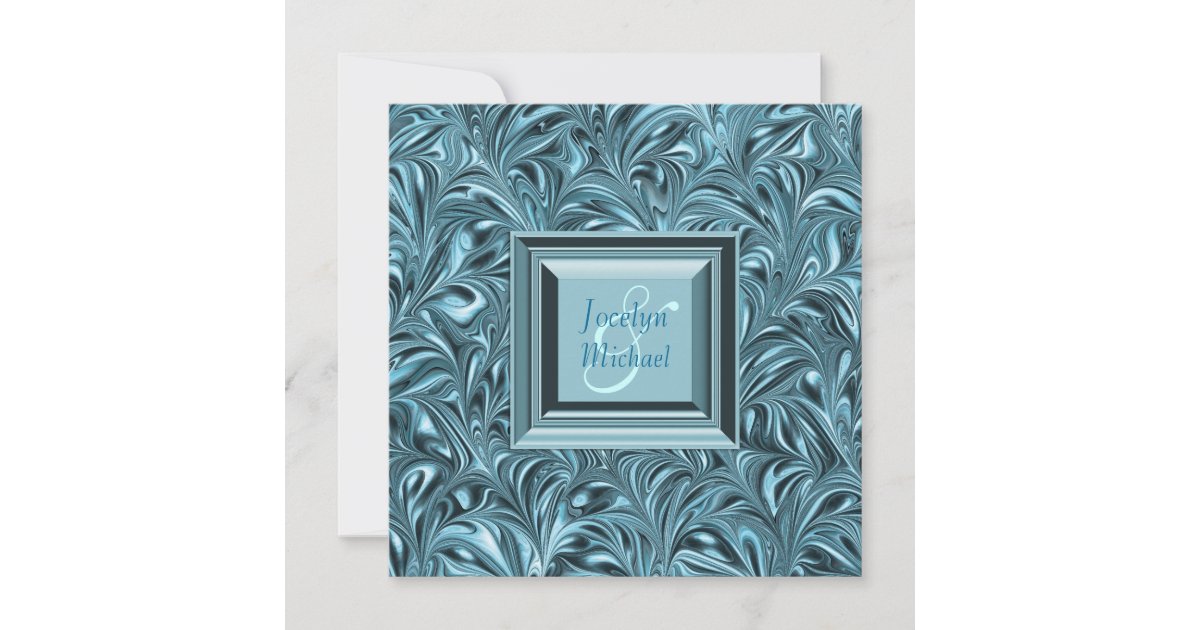Ice Blue Teal Blue Wedding Invitation | Zazzle