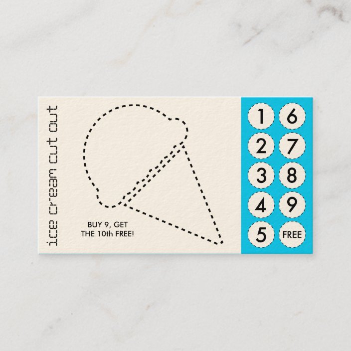 ice cream cut out punch cards | Zazzle.co.uk