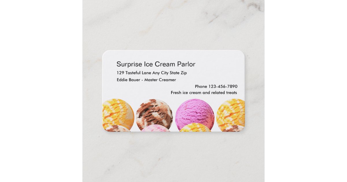 Ice Cream Parlour Business Cards | Zazzle