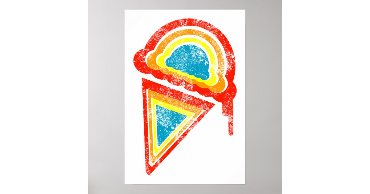 ice cream retro dripz poster | Zazzle